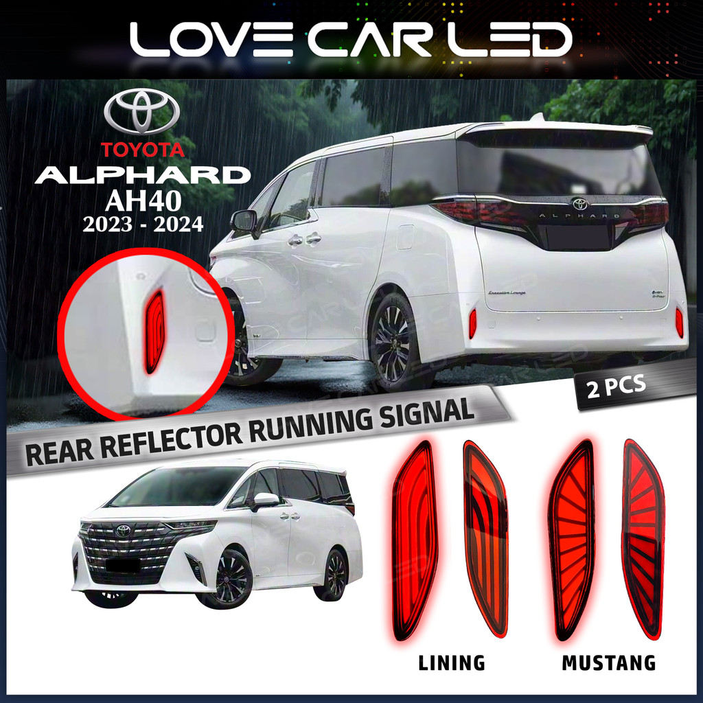 Toyota Alphard 2023-2025 Rear Reflector LED Running Light Sequential ...