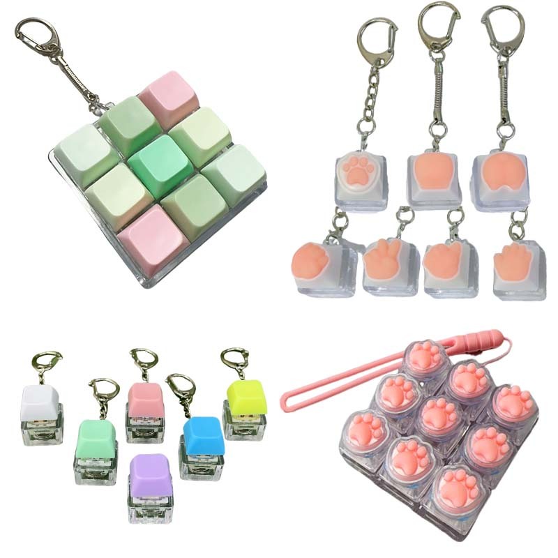 Mechanical Keyboard Keycap Decompression Keychain Clicker Fidget Toy ...