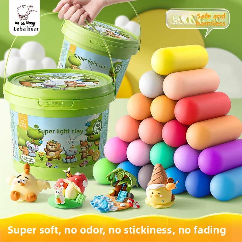 Kids Super Light Clay Set - 36 Colors Soft Air Dry Clay with Bucket for ...