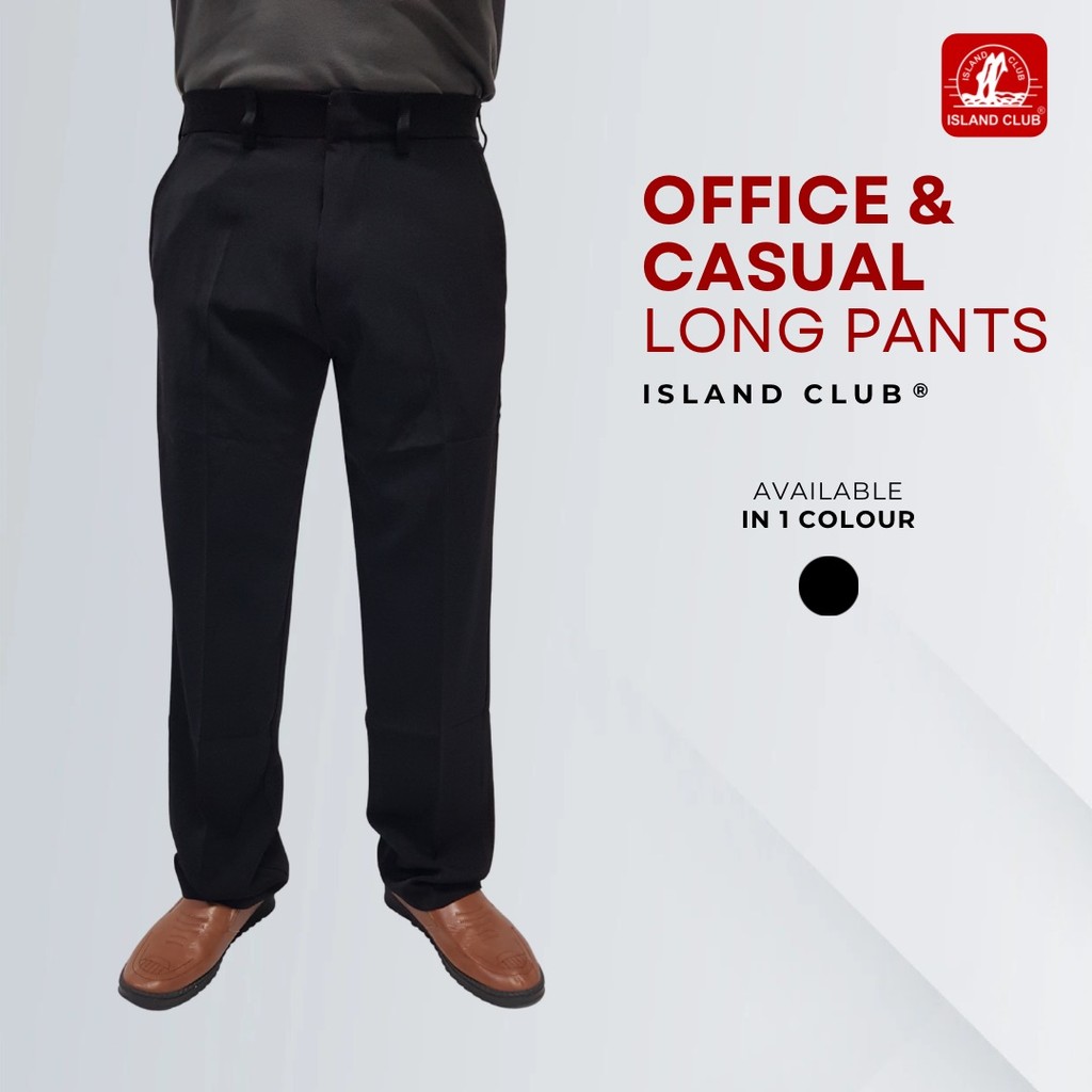Island Club Men Slack Pants Regular Fit Polyester Seluar Slack Lelaki ...