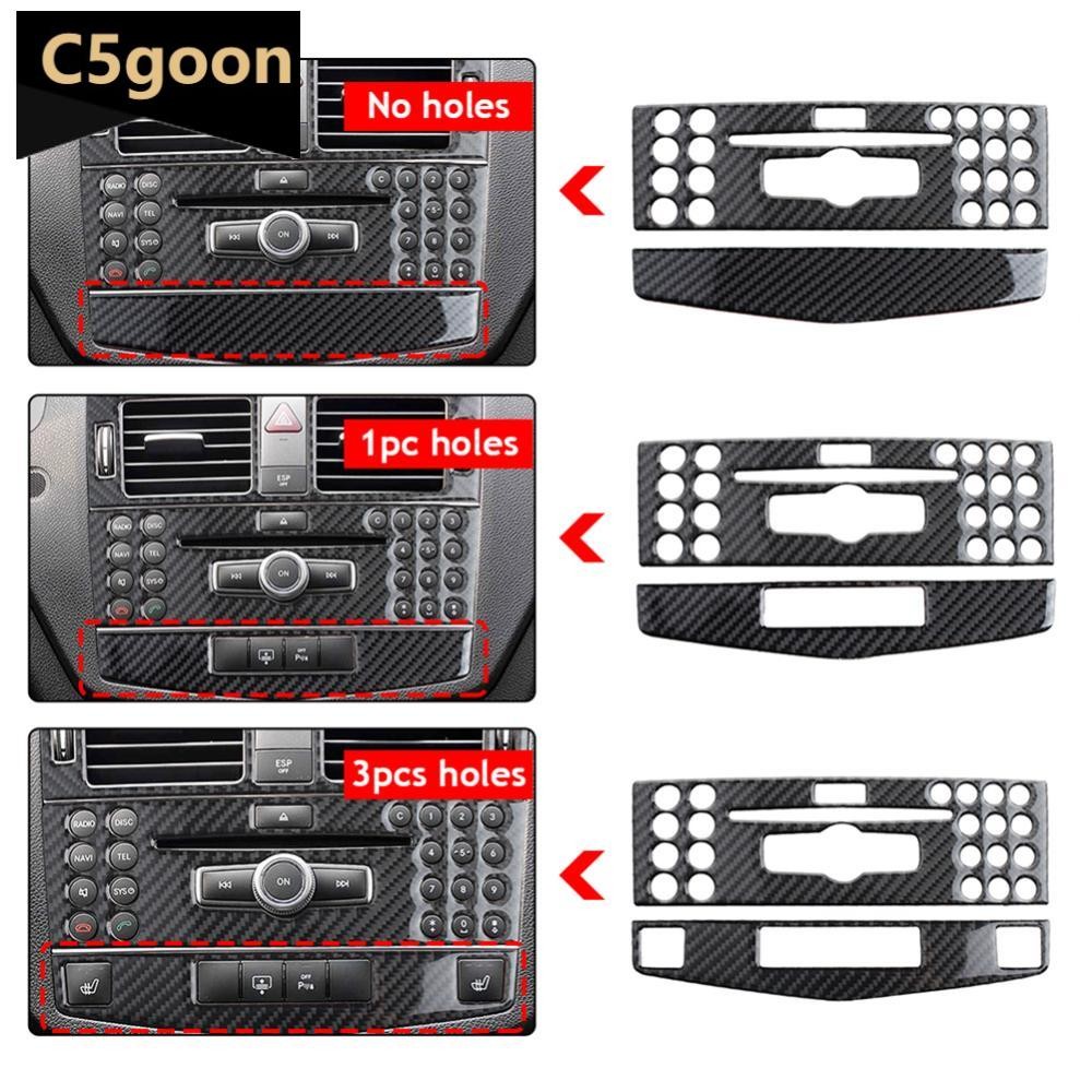 C5GOON Car Center Console Air Conditioner CD Panel Cover Trim Carbon ...