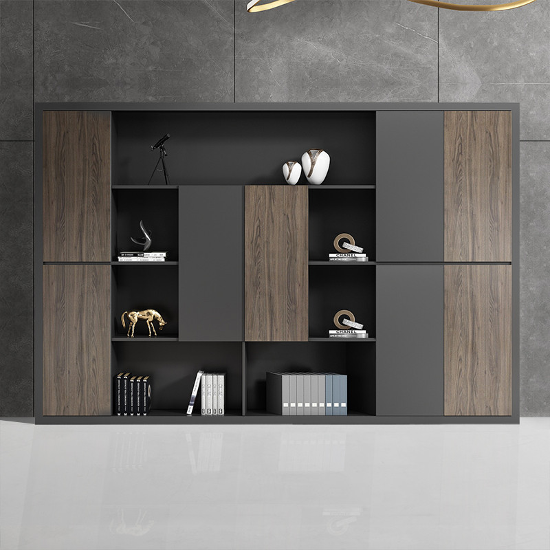 Office File Cabinet Walnut Wooden Bookcase Board Background Cabinet ...