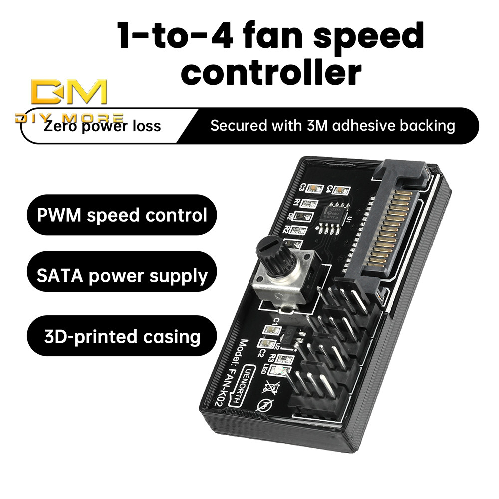 DIYMORE Computer Fan Speed Controller 60W High-Power Hub Controller ...
