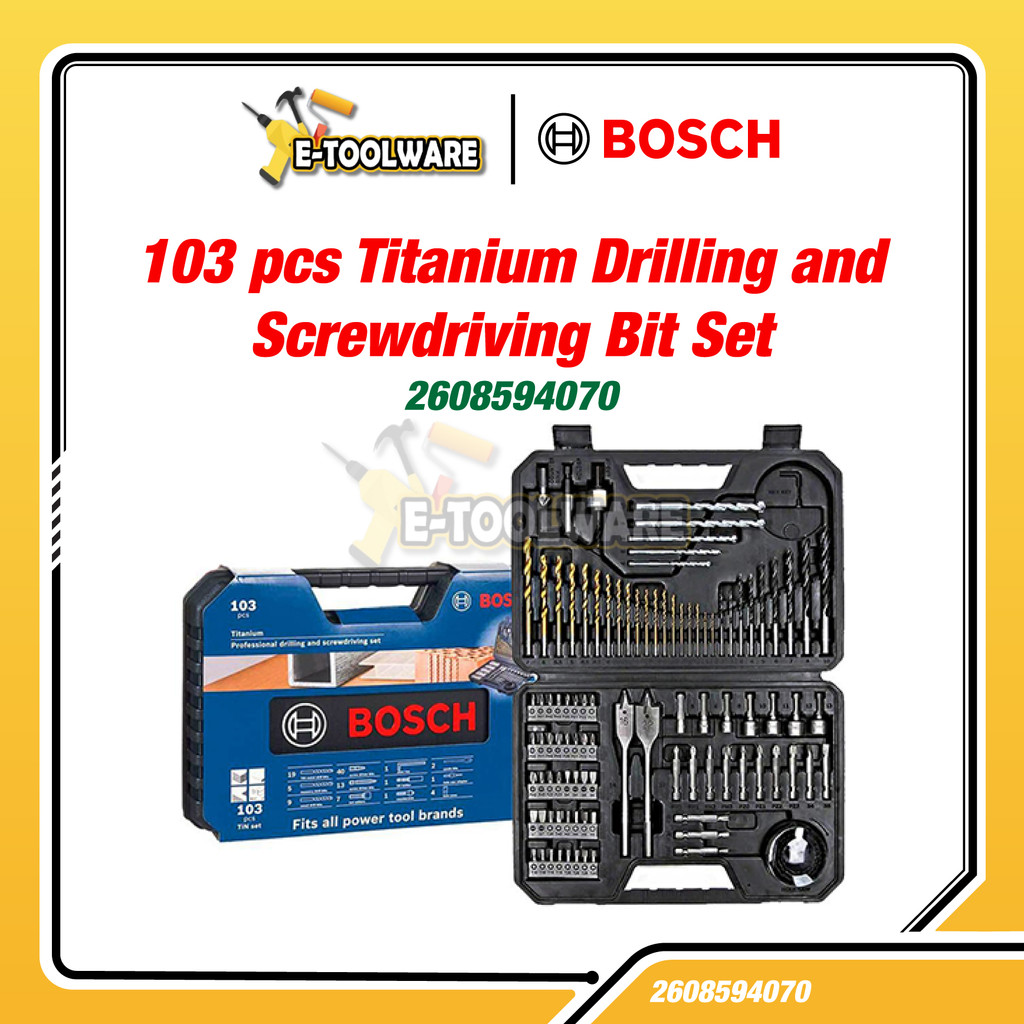 Bosch 103pcs Titanium Drilling & Screwdriving Set - 2608594070 | Shopee ...