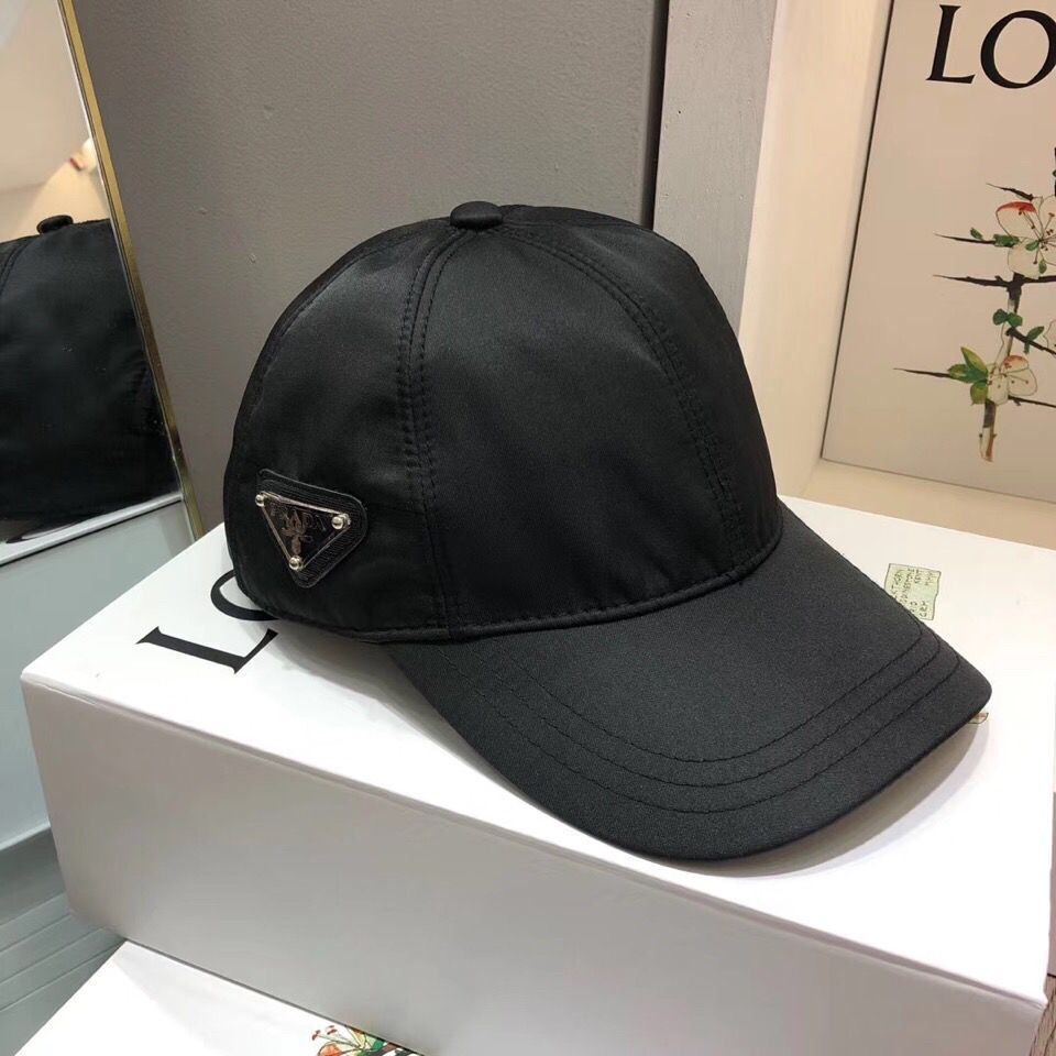 PRADA9654 Side Inverted Triangle Iron Label Letter Baseball Cap Casual ...