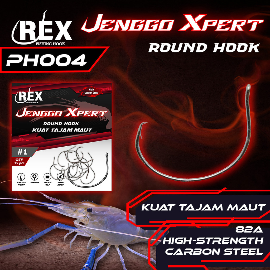 REX JENGGO EXPERT 15pcs Galah Circle Hook Mata Udang Udang Galah ...