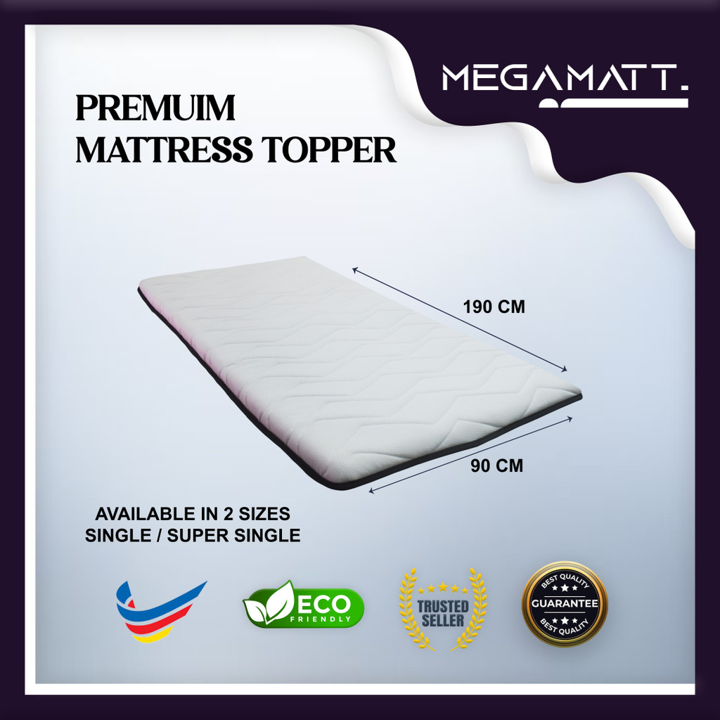 MEGAMATT Mattress Topper Protector Super Single Queen King Single Bed ...