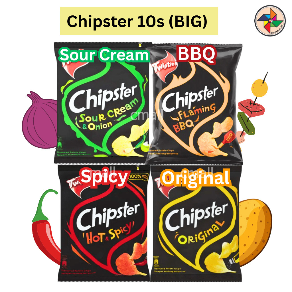 [CM] Twisties Chipster Potato Chips Original / Hot & Spicy / Sour Cream ...