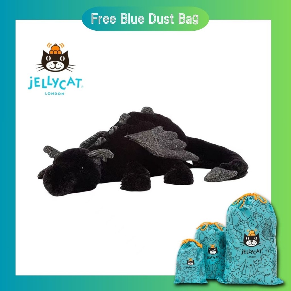 Jellycat Onyx Dragon Plush Toy Genuine Holiday Gift Jellycat dragon ...
