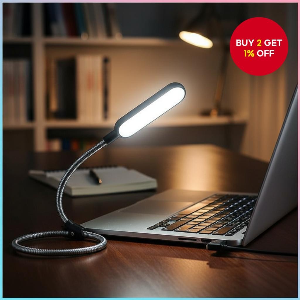 Portable USB Table Lamp with 6 LEDs - Flexible Reading Light for Laptop ...