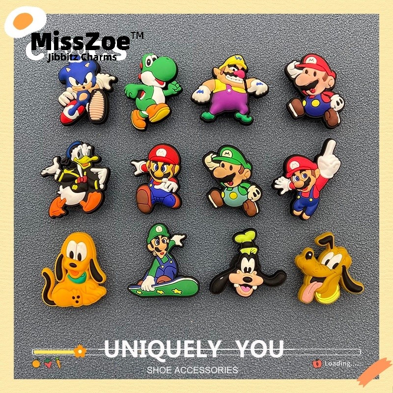 【New】hole jibbitz charms SUPER MARIO 5-PACK DIY jibbitz hole charm ...