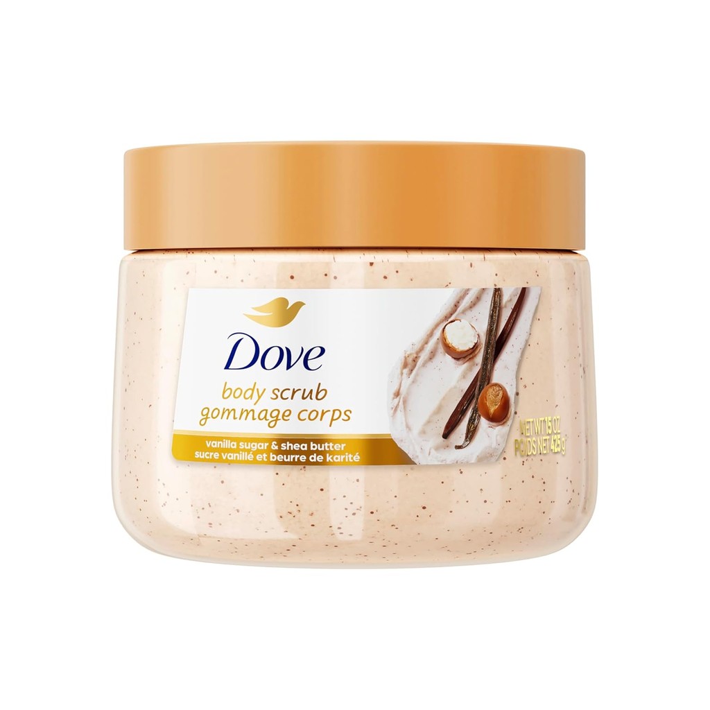 Scrub Badan Gula Vanila Dove & Shea Butter Mengelupas dan Menyuburkan ...