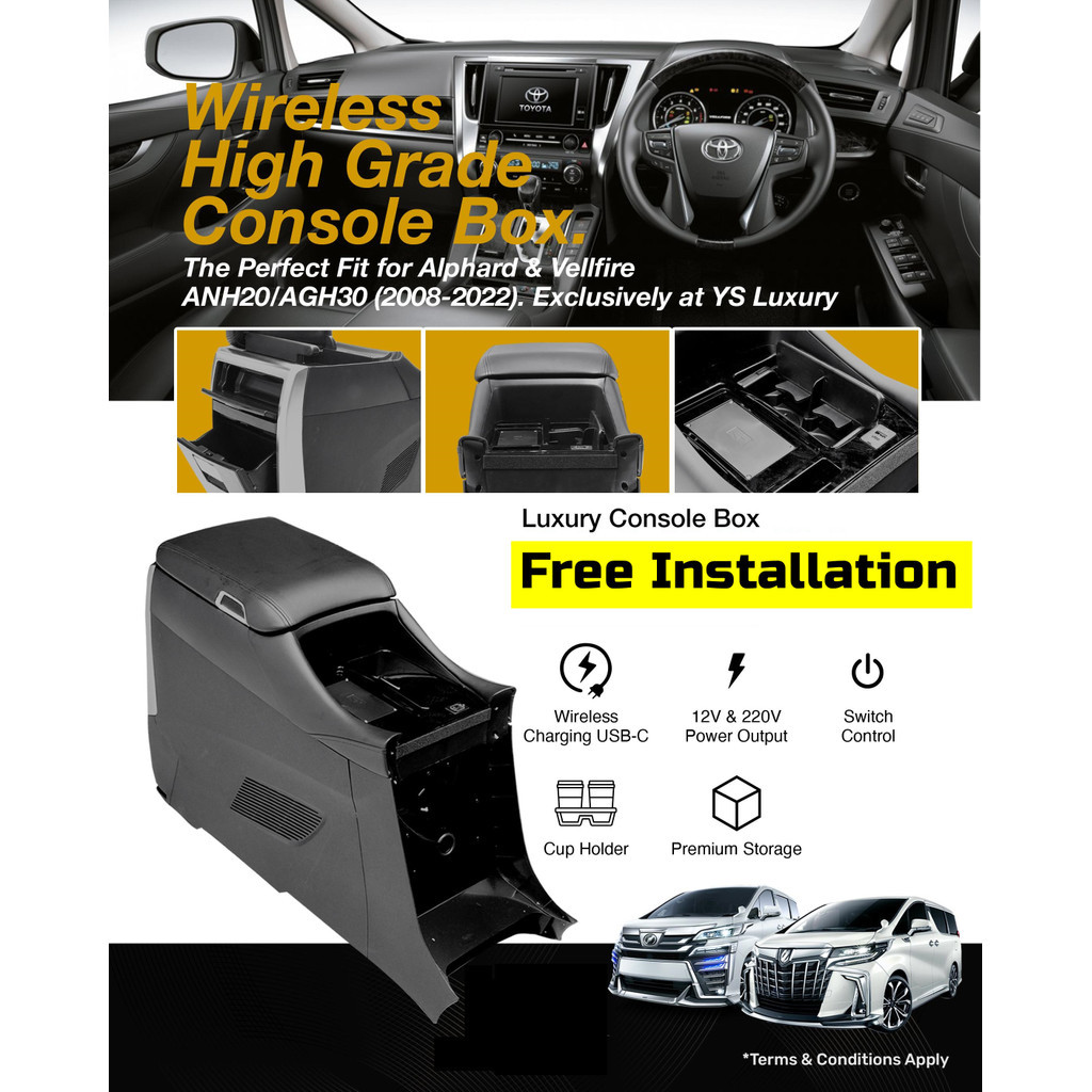 Toyota Alphard / Vellfire Console Box AGH30 ANH20 Storage Console Box ...