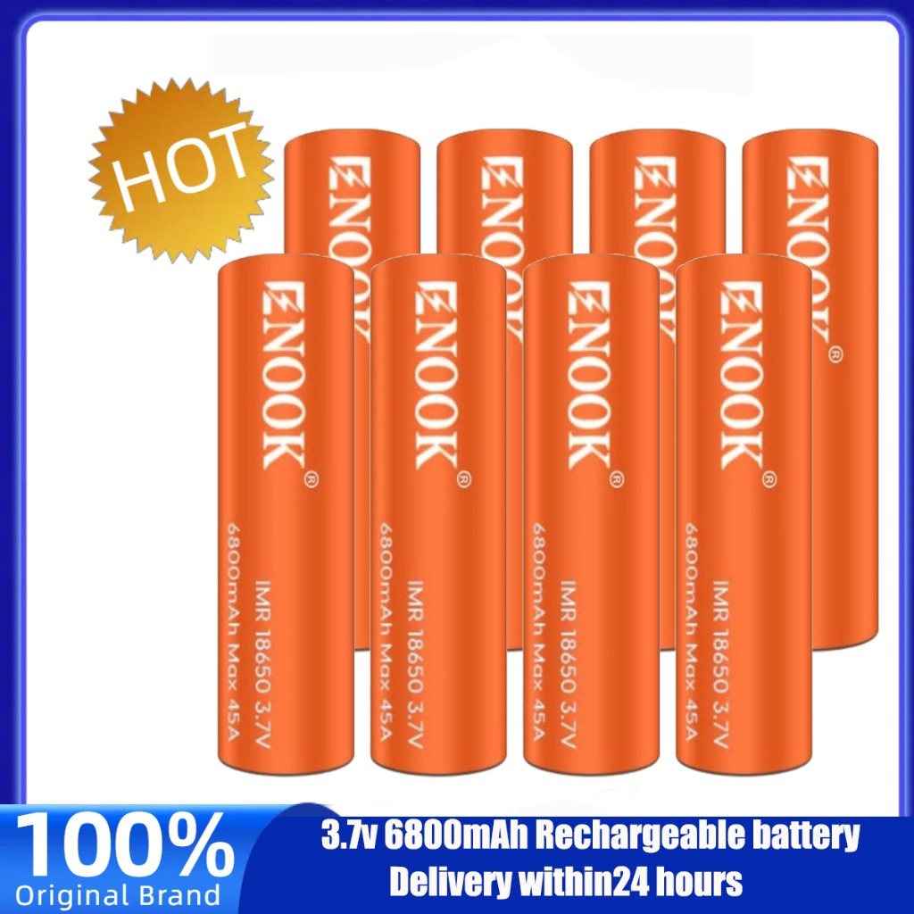 Enook 100% original 18650 6800mAh 45A 3.7v Rechargeable battery lithium ...