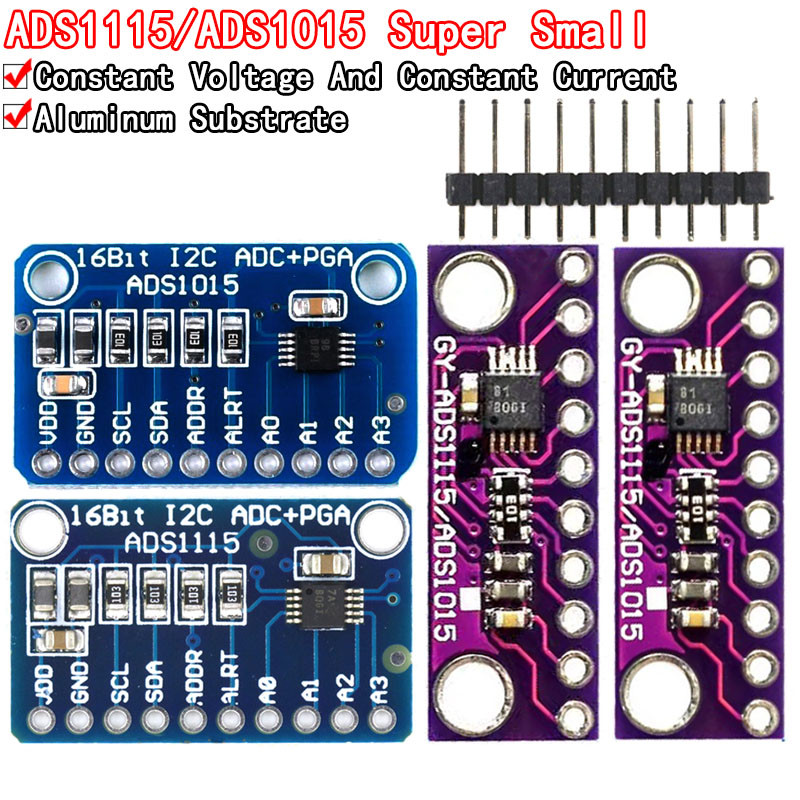 1/5PCS 16 Bit I2C ADS1115 ADS1015 Module ADC 4 channel with Pro Gain ...