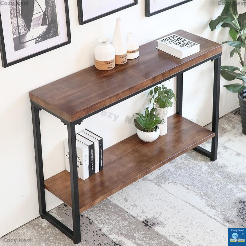 Back Several a Long Narrow Table Simple Modern Console Tables Solid ...