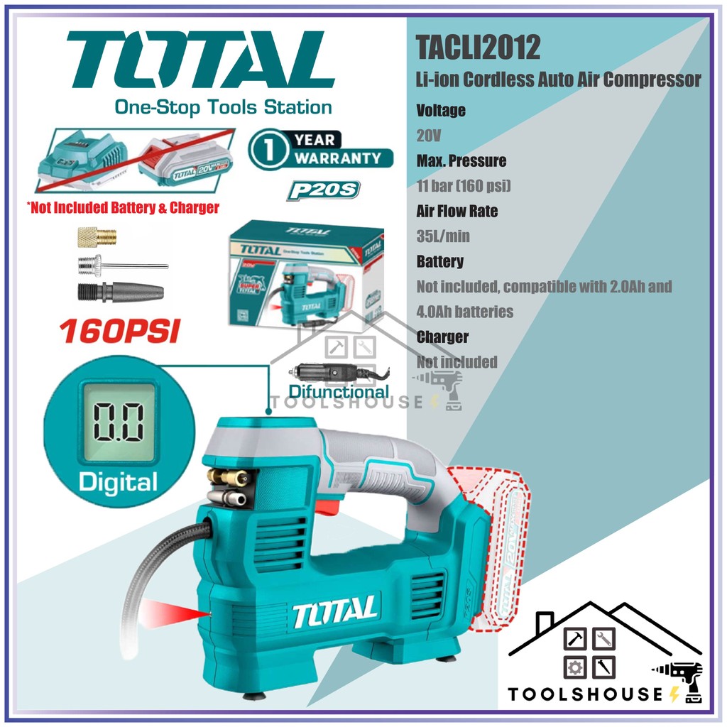 TOTAL Air Compressor Mini Air Compressor Car Cordless Air Compressor ...