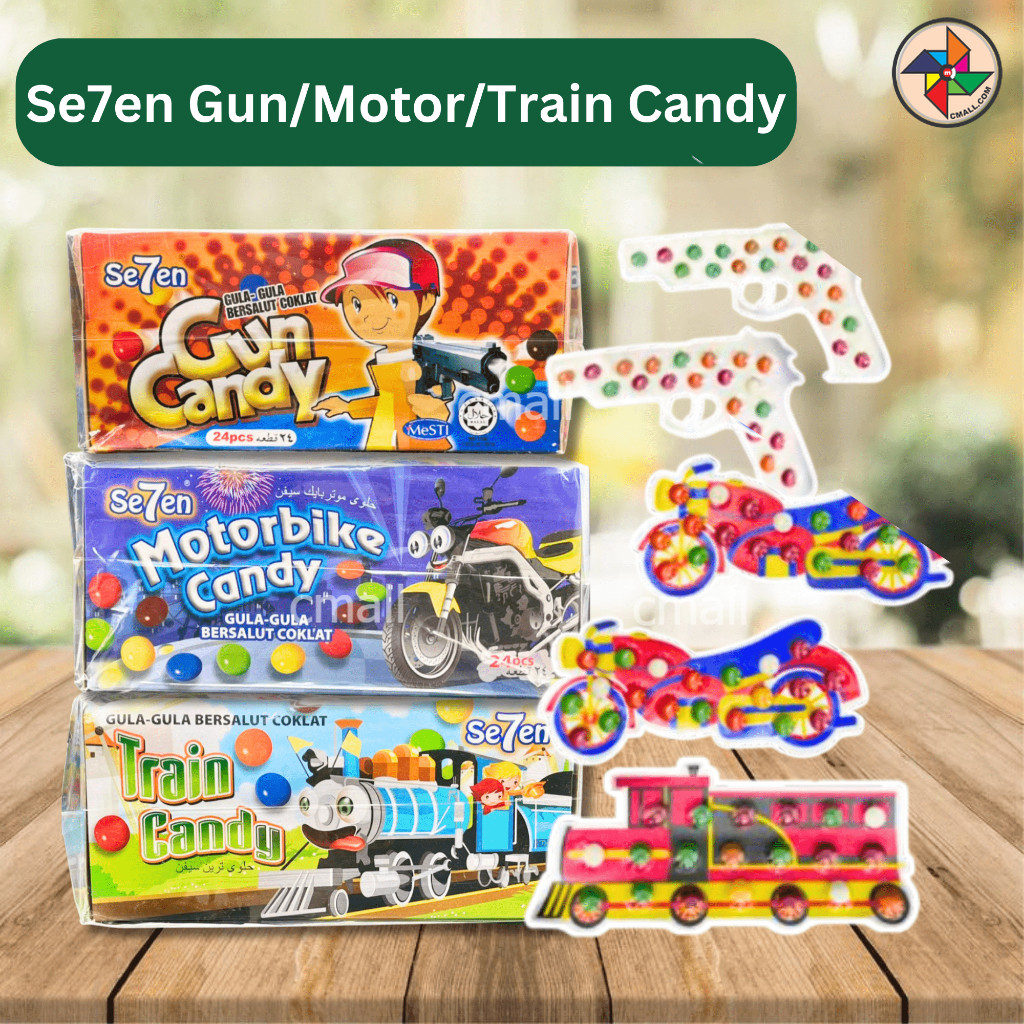 [CM] Se7en Gun/Motorbike/Train Chocolate Candy (24s/6s) | Shopee Malaysia