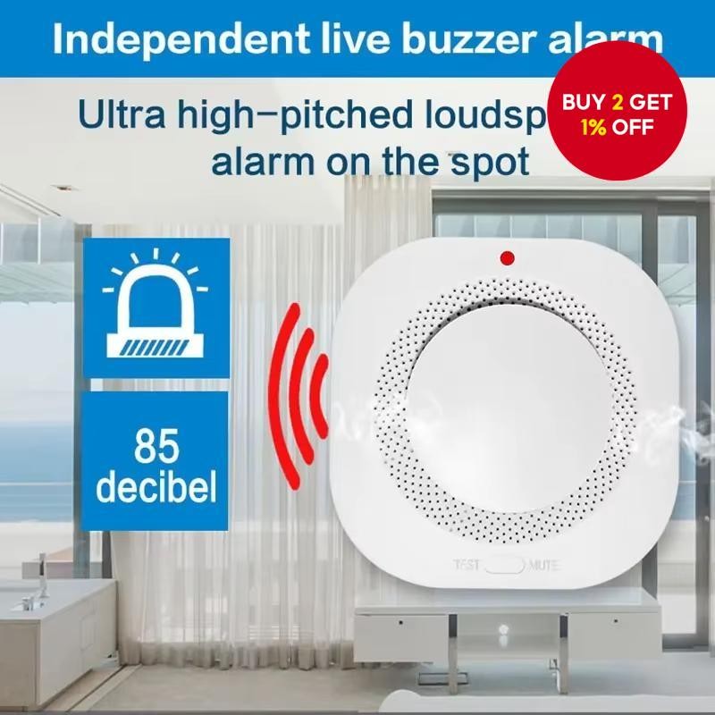 New Battery-Powered Standalone Smoke Detector Sensor 80dB Fire Alarm ...