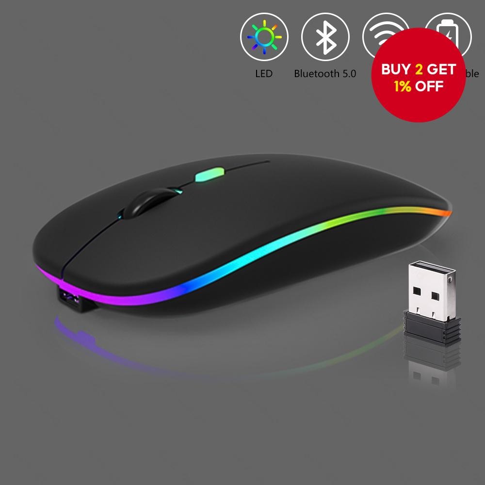 Silent Mouse Wireless Dual Mode Ergonomic 2.4G Bluetooth5.0 ...