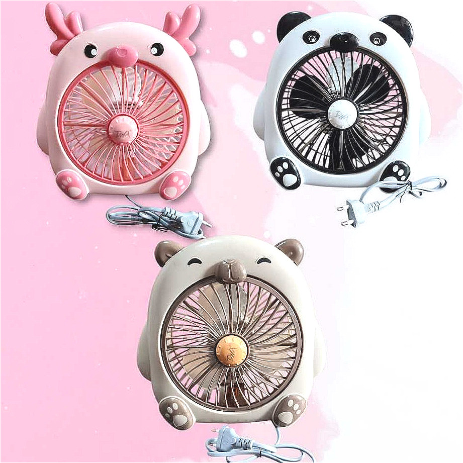 Electric DNA Character Fan Cute Table Fan Mini Fan Panda Deer Character ...