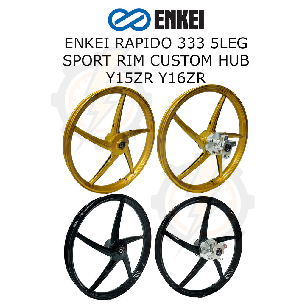 ENKEI 333 RAPIDO 5 LEG Y15ZR Y16ZR SPORT RIM CUSTOM HUB 5 BATANG 1.4X1 ...