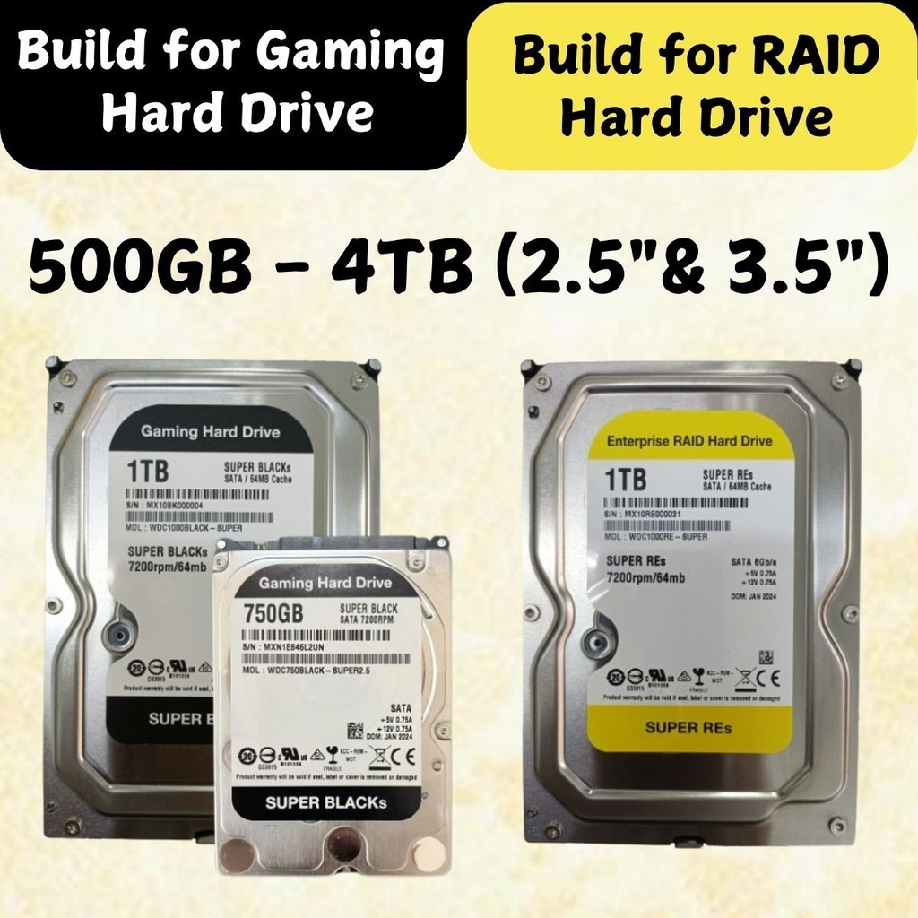 1.SUPER BLACK Hard Drive WD RE Hard Disk Gaming Hard Disk 500GB/1TB/2TB ...