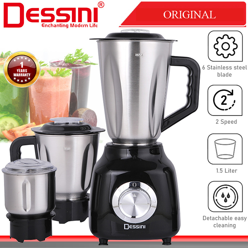 DESSINI DS-190 1.5L Stainless Steel Blender Grinder Mixer Juicer Ice ...