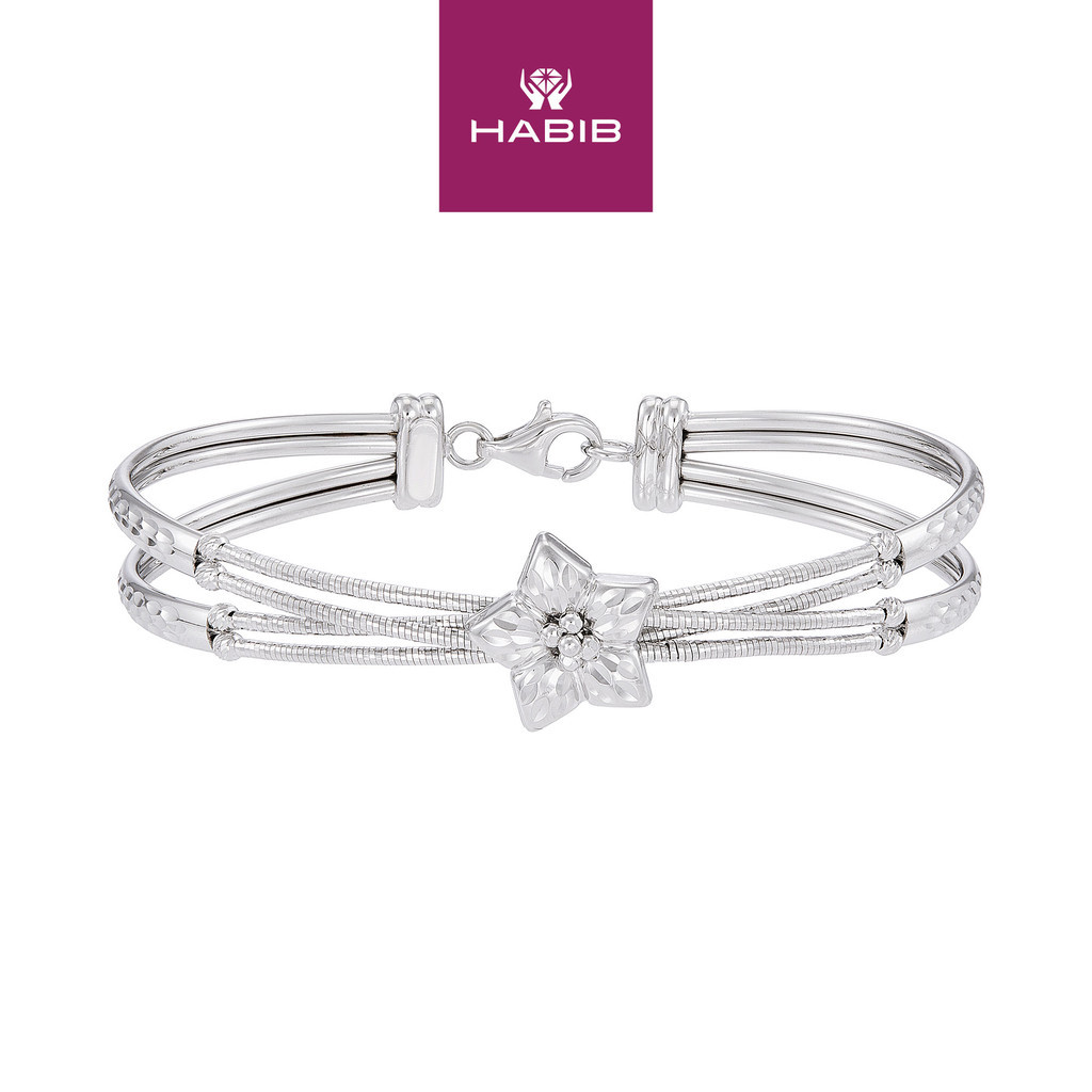 HABIB 750/18K White Gold Bangle 2271SDB | Shopee Malaysia