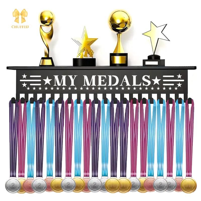 [Chuffed-t] Heavy-Duty Metal Awards Trophy Display Stand Medal Hooks ...