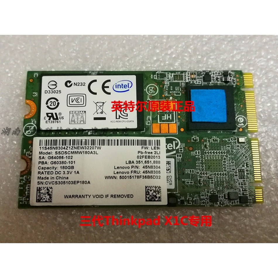 Lenovo ThinkPad X1 Carbon X1C Third Generation Original 180G 240G MLC ...