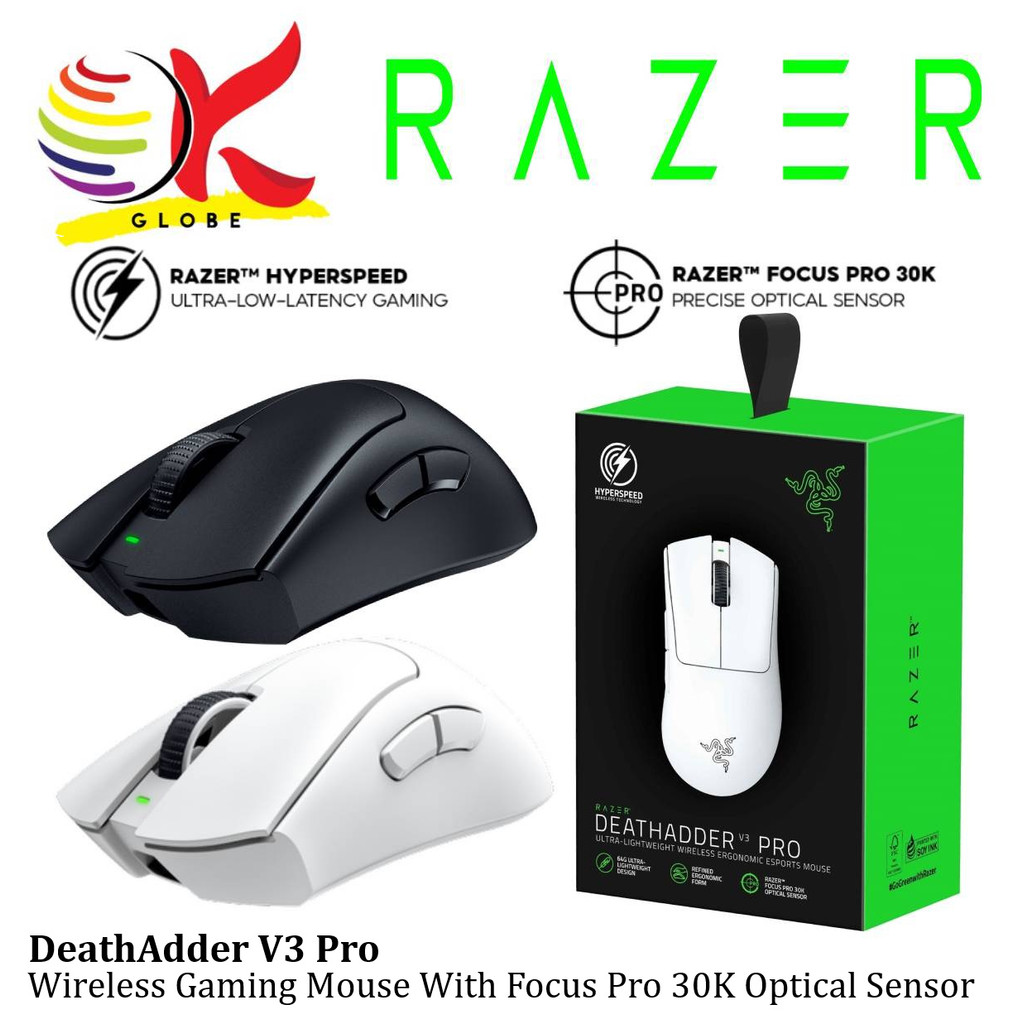 RAZER DEATHADDER V3 PRO WIRELESS GAMING MOUSE WITH 5 BUTTONS , FOCUS ...