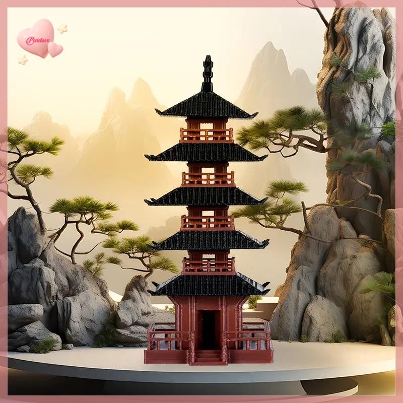 Purelove> Mini Pagoda Statue Chinese Ancient Building Model Pavilion ...