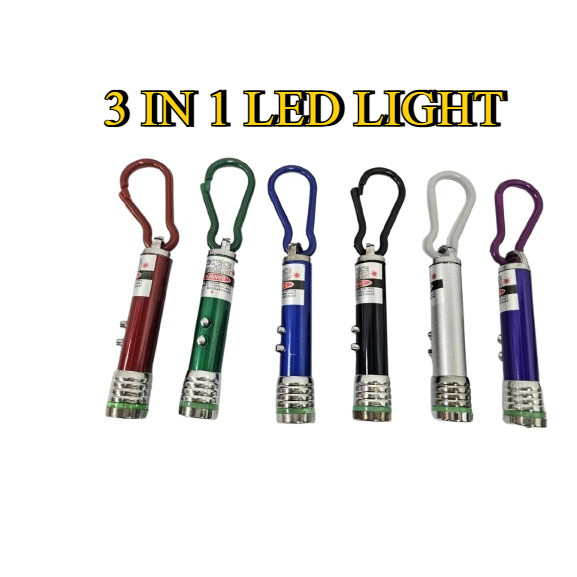 3In1 Laser Pointer Red Light Keychain LED TouchLight Flashlight ...