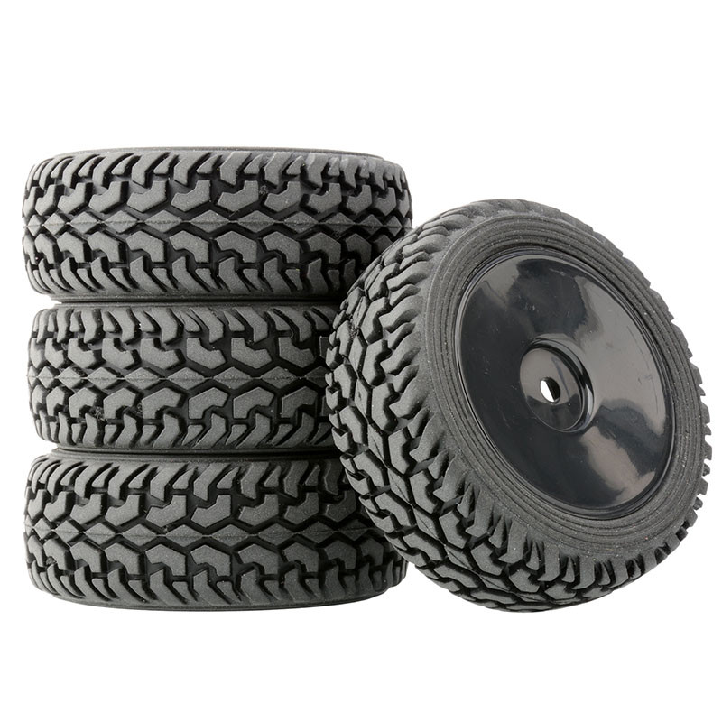 RC 9070-8019 Plastic Rim & Rally Tires 74mm For 1/10 Flat Run to Rally ...