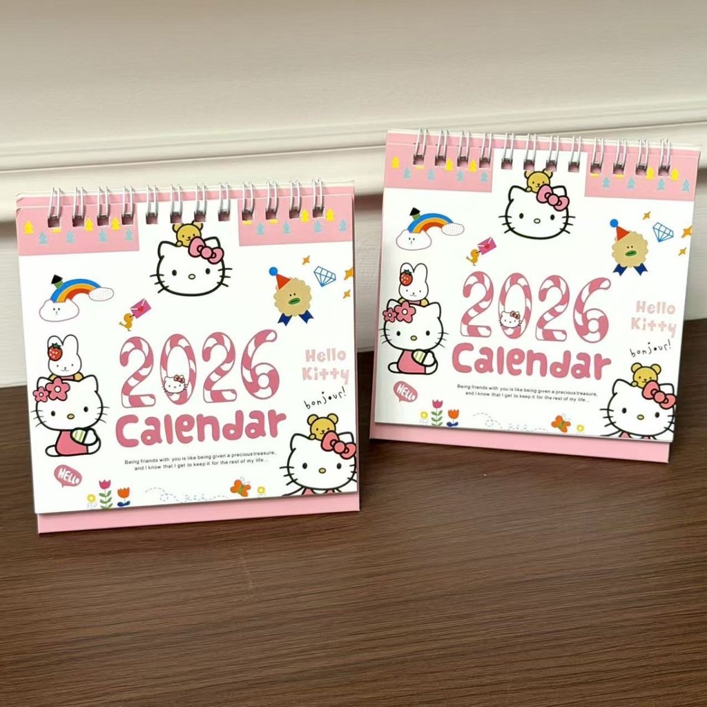 New 2026 Pink Hello Kitty Calendar High Color Value Creative Cartoon ...