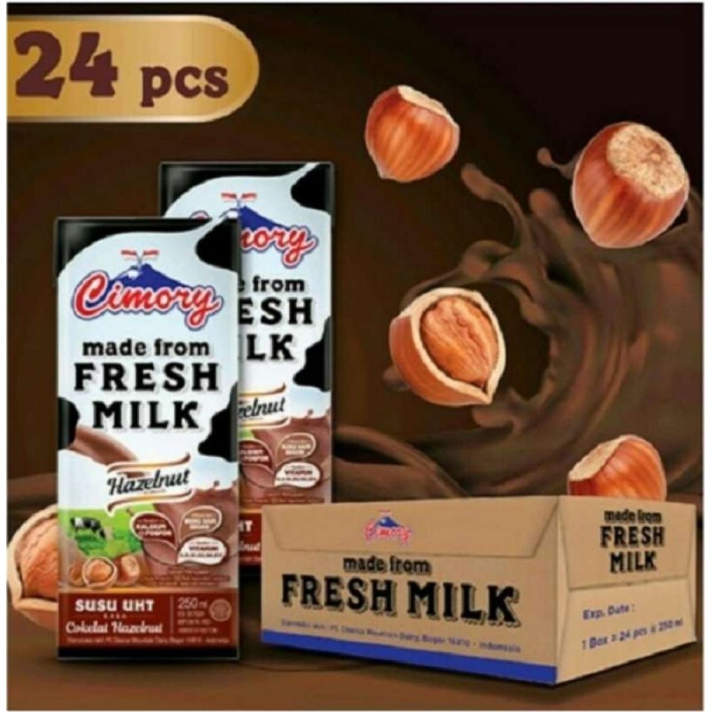 Cimory Hazelnut Fresh Milk Susu uht kemasan kotak 250ml(Harga untuk ...
