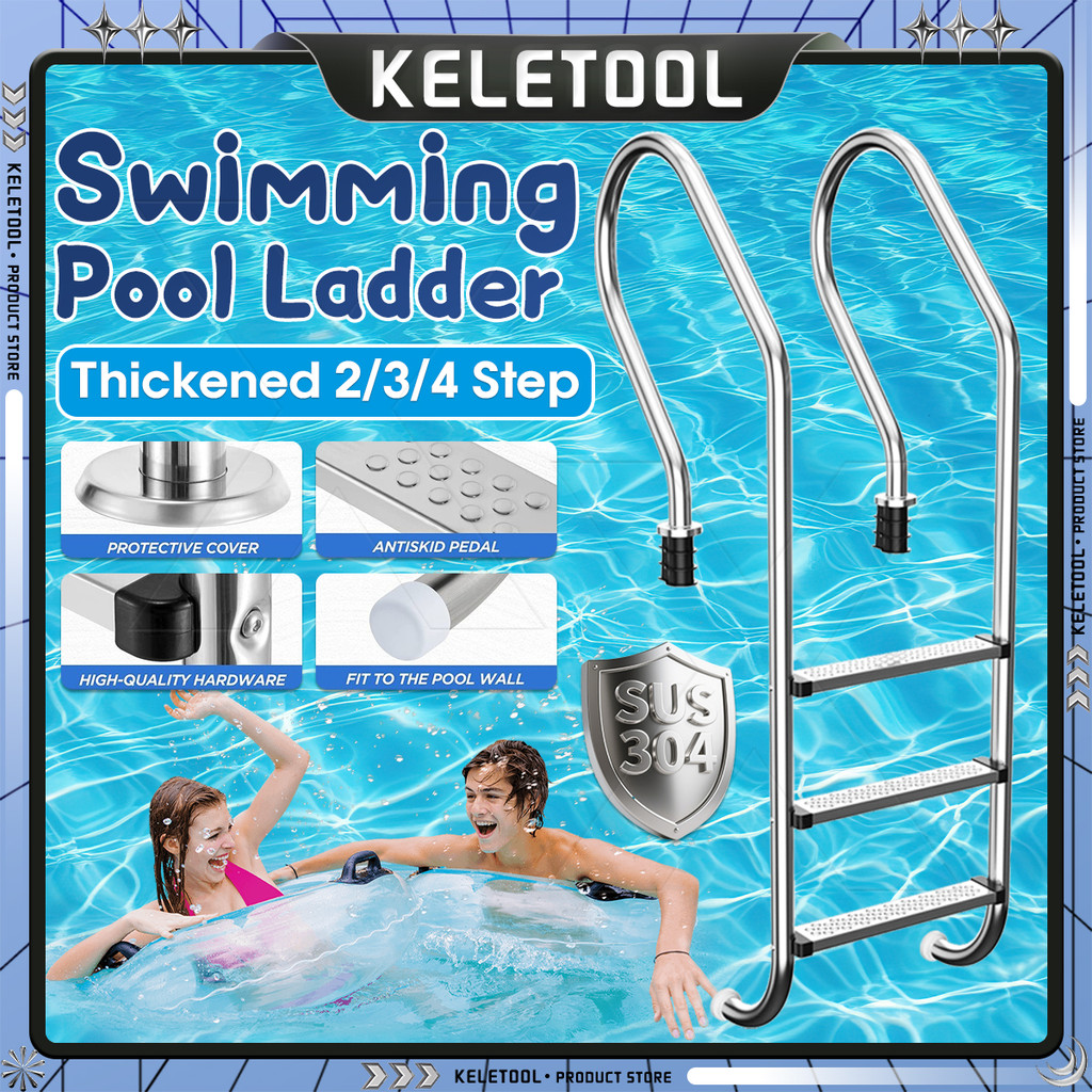 Swimming Pool Ladder 2/3/4 Steps Non-Slip Integrated Treads Heavy Duty ...