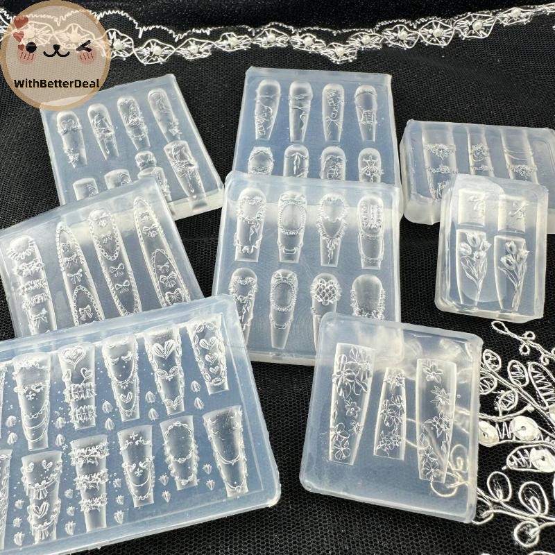 Better French Lace Chain Flowers 3D Acrylic Mold Swan Nail Art ...