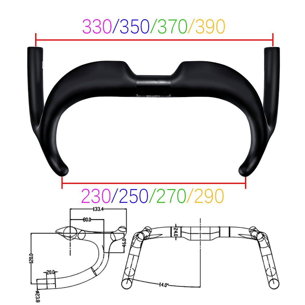 2024 BALUGOE Carbon fiber Track Cycling Handle Road Bicycle Handlebar ...