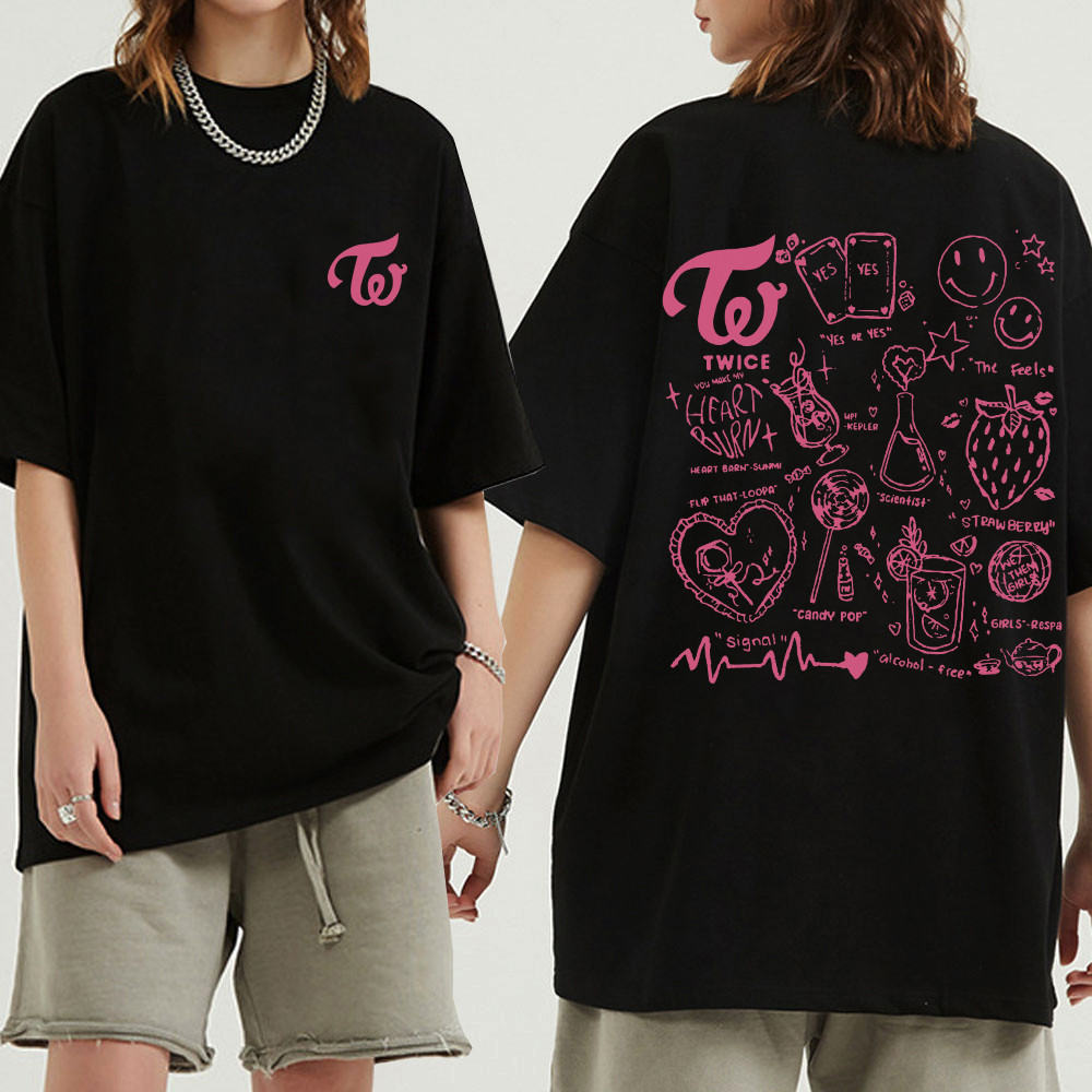 Korean Twice Kpop Album T Shirt Women Print Tshirt Harajuku Women ...
