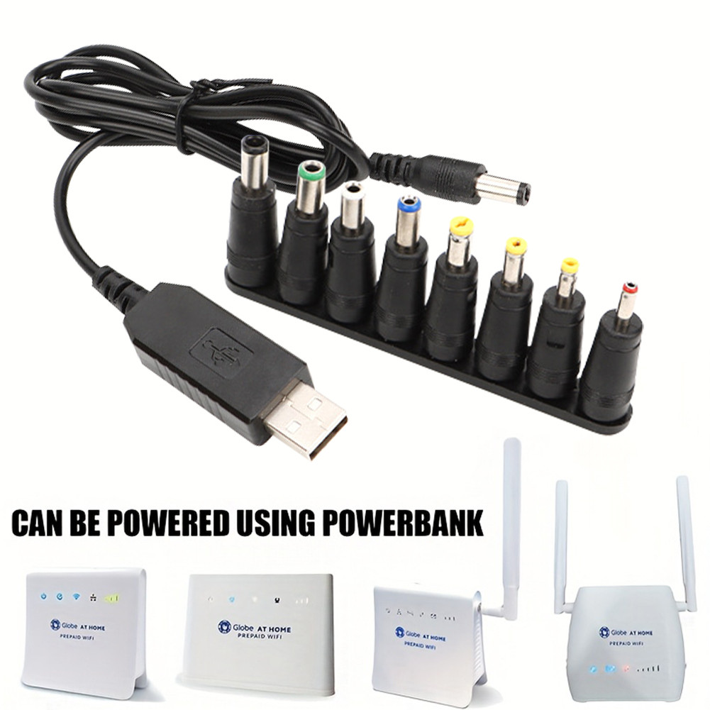 USB to DC 5.5 * 2.1mm Adapter Cable for Routers and Speakers Portable ...