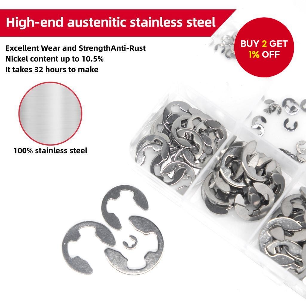 Trendy New 200pcs Stainless Steel Circlip Retaining Ring Clips ...