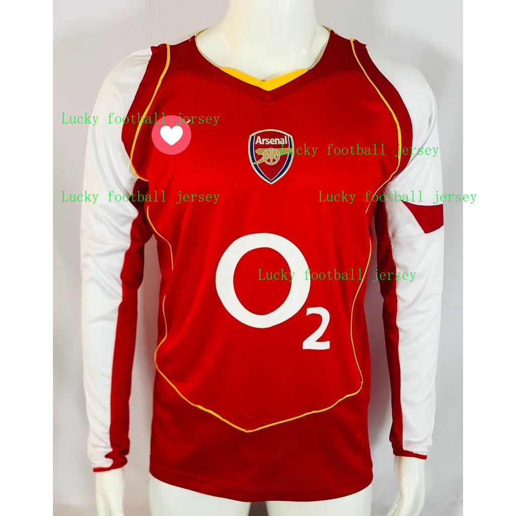2004-2005 Arsenal Home Red Vintage Jersey S-XXL Adult Long Sleeve ...
