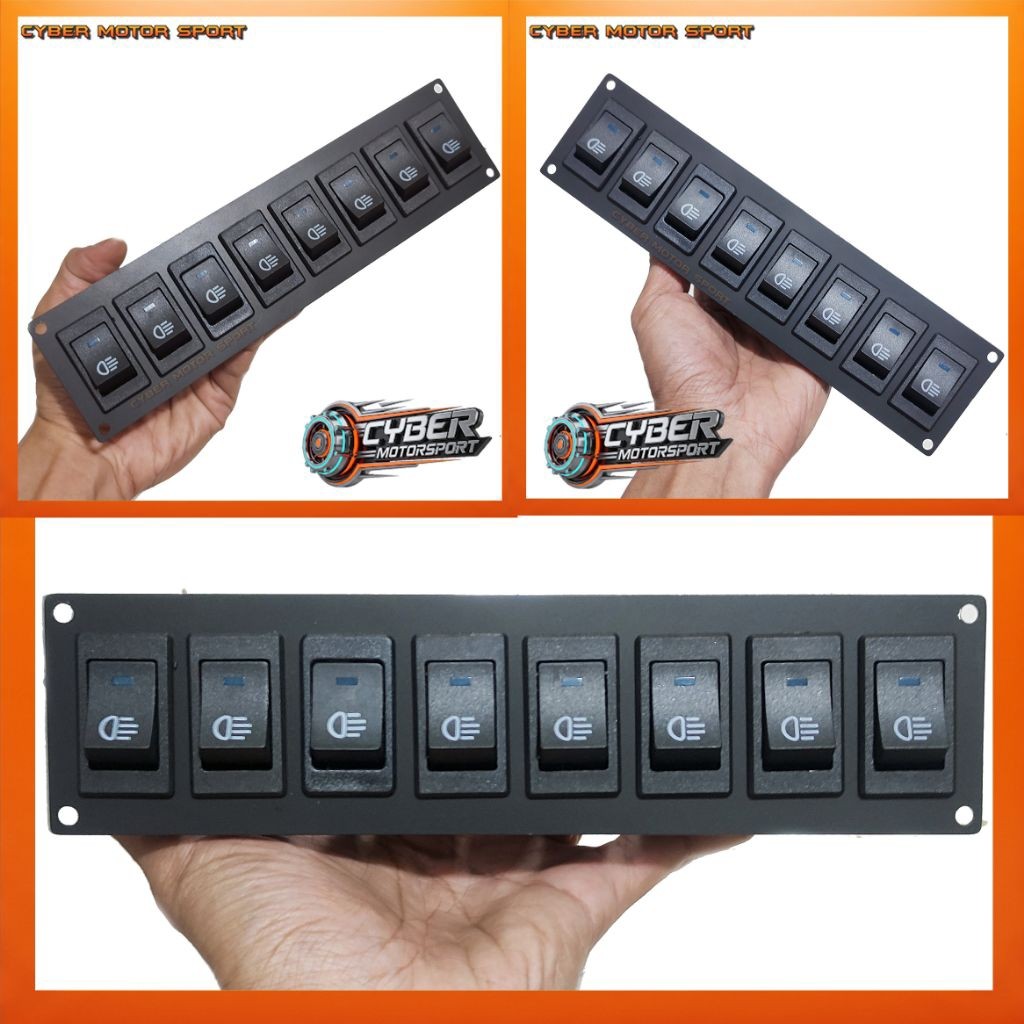 TOMBOL 12v 24 volt car panel switch 8 car light button switch offroad ...