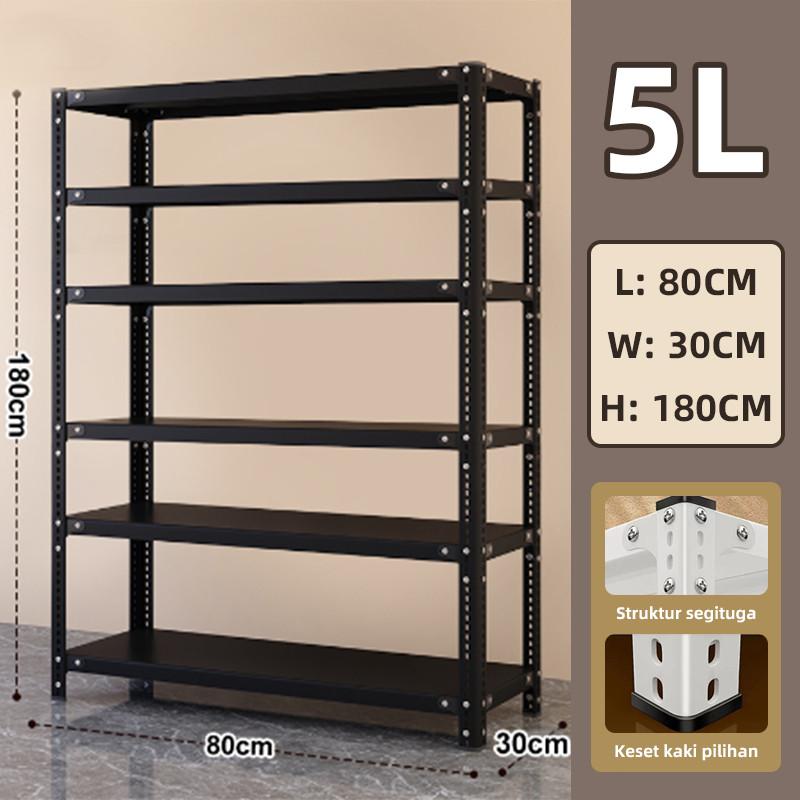 SIKU Strong Multipurpose Iron Rack 5 Tiers Warehouse Anti-Rust Heavy ...