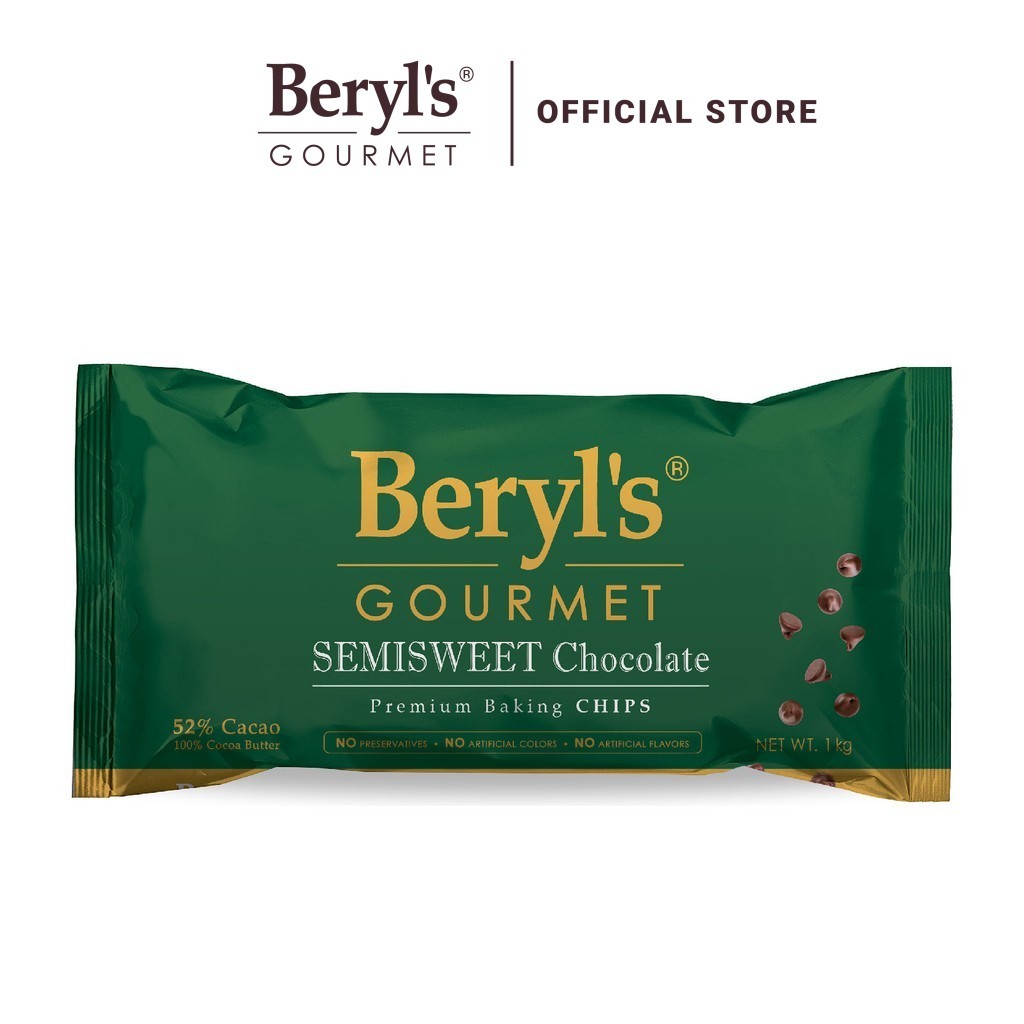 Beryl's Gourmet Semisweet Baking Dark Chocolate Chips 52% (1kg) | Cip ...