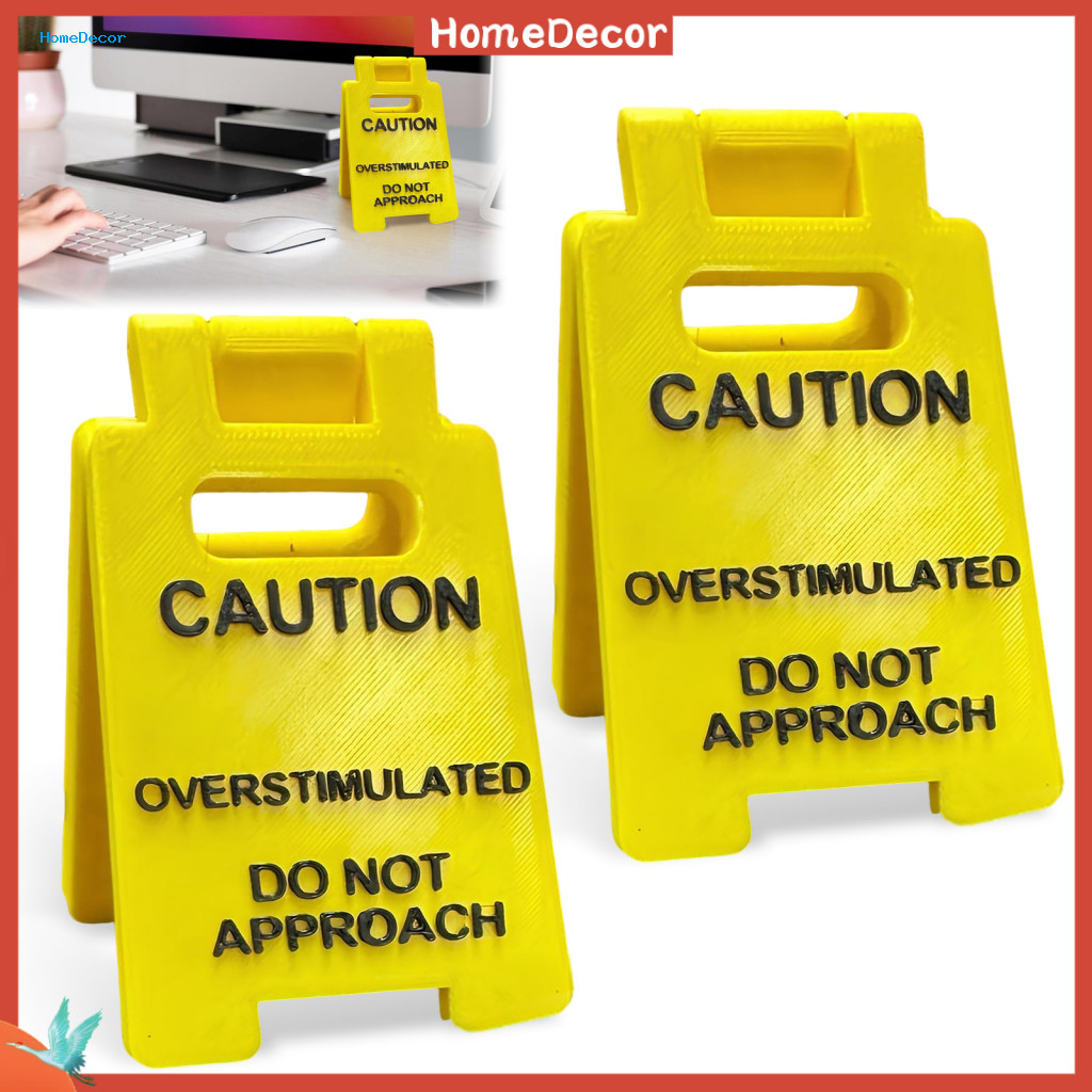 HD Desk Sign for Office Caution Overstimulated Sign Quirky Desk Caution ...
