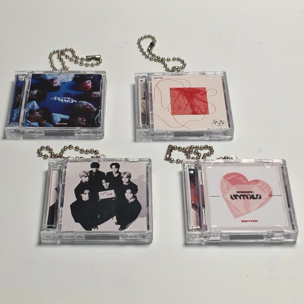 ENHYPEN Mini Album Keychain Key Ring Bag Charm Engen CD Keychain with ...