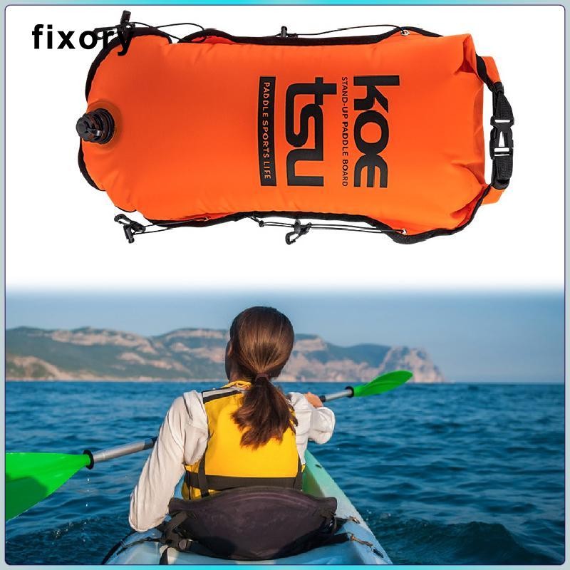 fixory Inflatable Swim Buoy Buoy Float And Drybag, Double Air Chambers ...